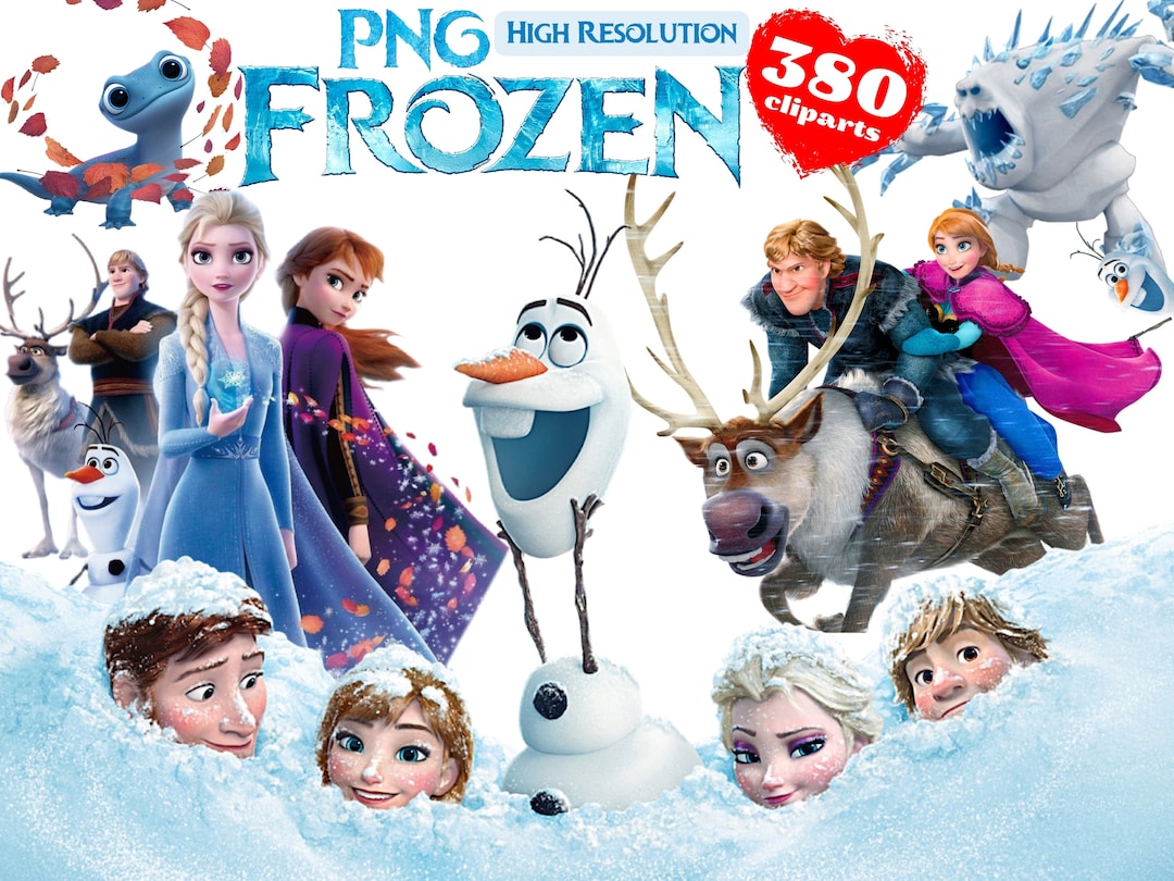 Frozen PNG Cliparts Bundle, Frozen PNG Cartoon Cliparts for Sublimation ...