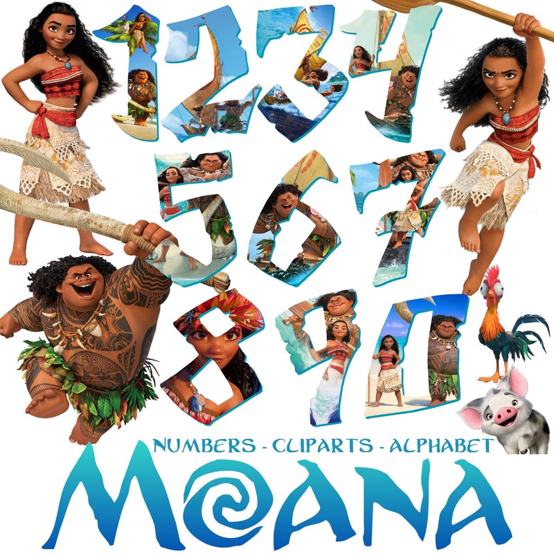 Moana Numbers Png - Etsy