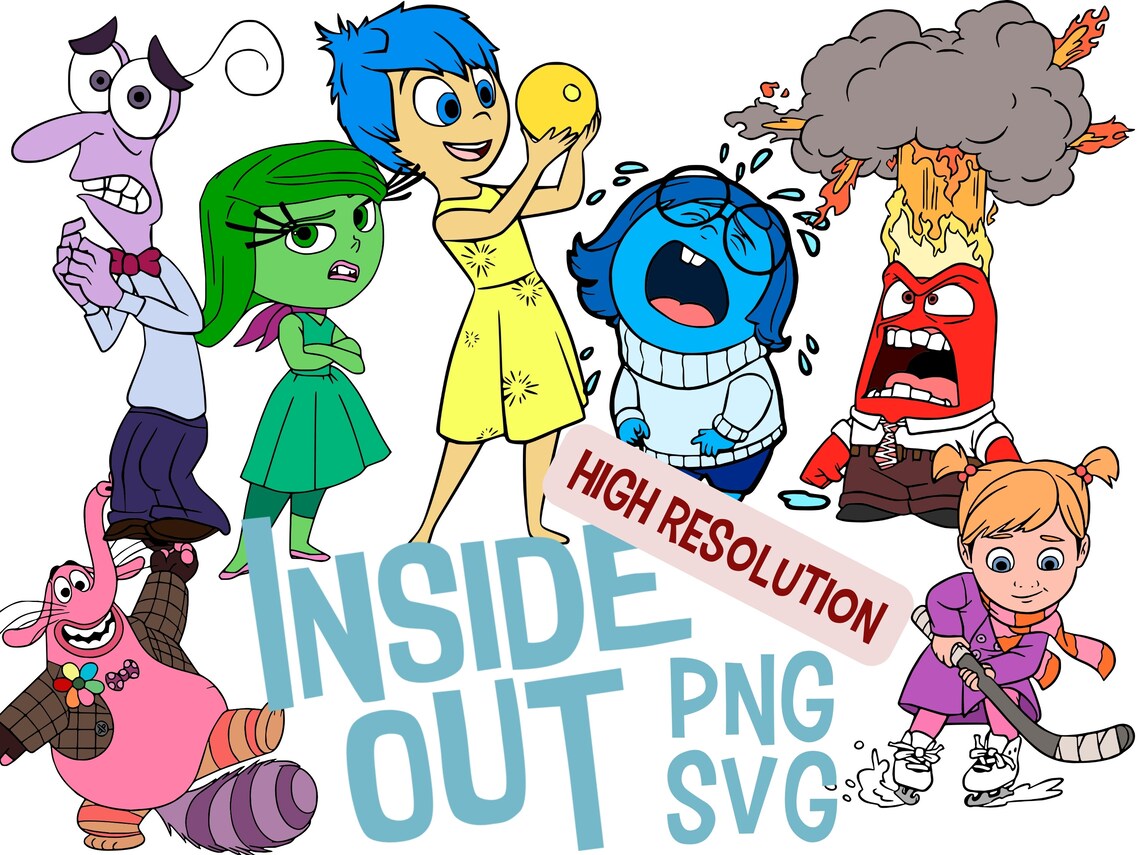 Inside Out SVG Png Cliparts Bundle, Inside Out SVG Cartoon Sublimation ...