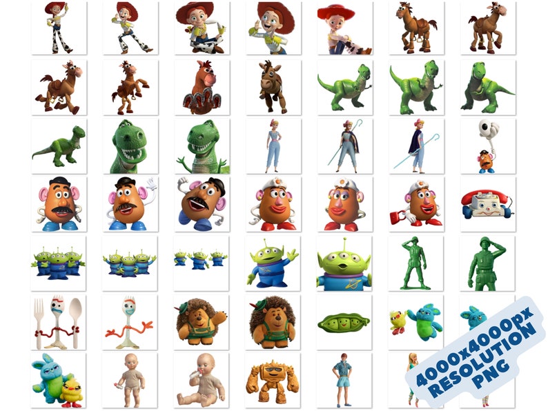 Toy Story Cliparts PNG Bundle, Toy Story PNG Cartoon Sublimation ...