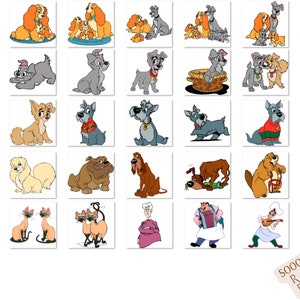 Lady and the Tramp SVG Png Cliparts Bundle, Lady and the Tramp SVG ...