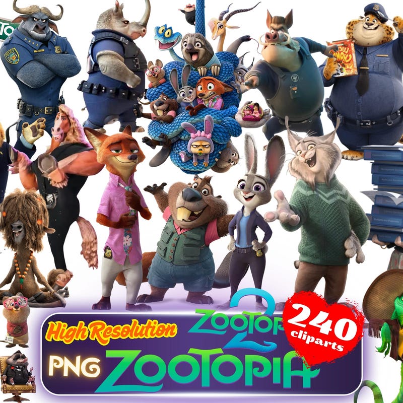 Zootopia Character Pngs - Etsy