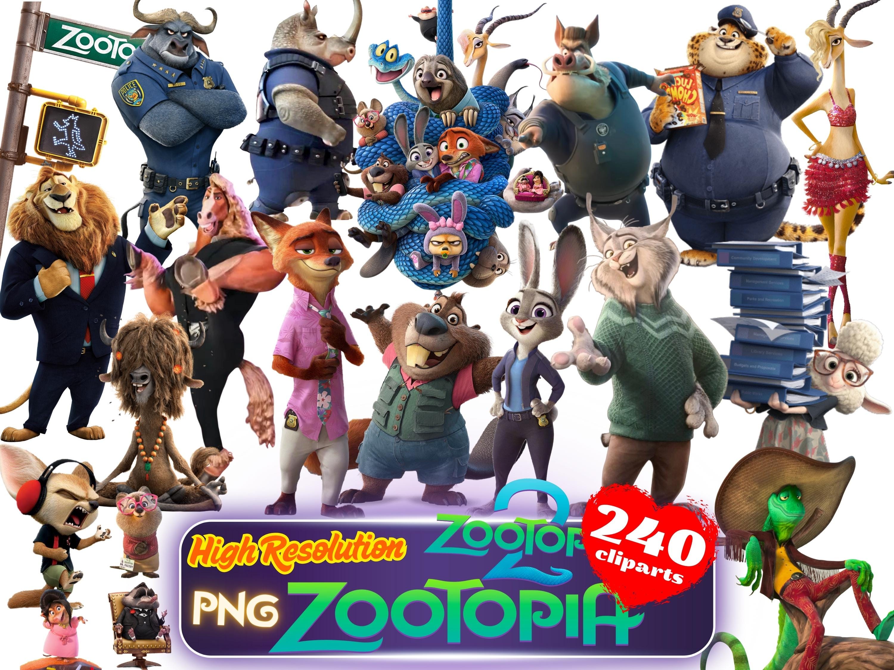 Zootopia PNG Cliparts Bundle, Zootopia PNG Cartoon Sublimation Cliparts ...