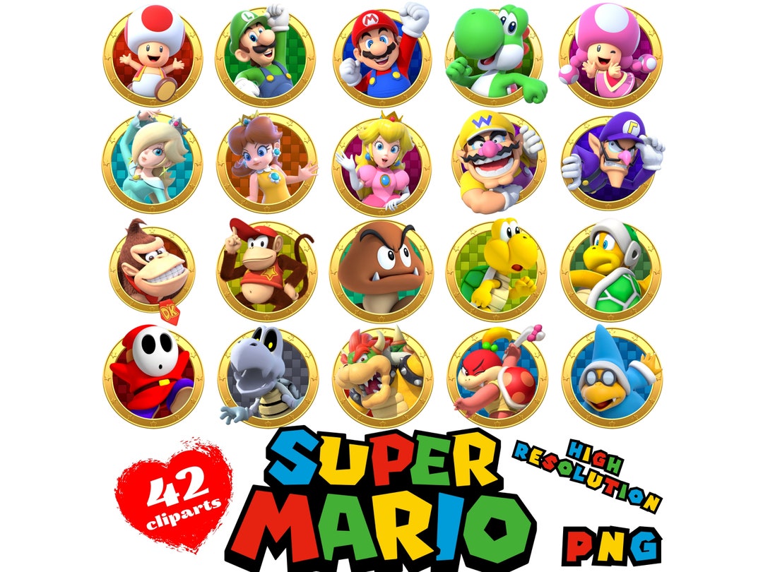 Super Mario Characters PNG Cliparts Bundle, Mario PNG Cartoon ...