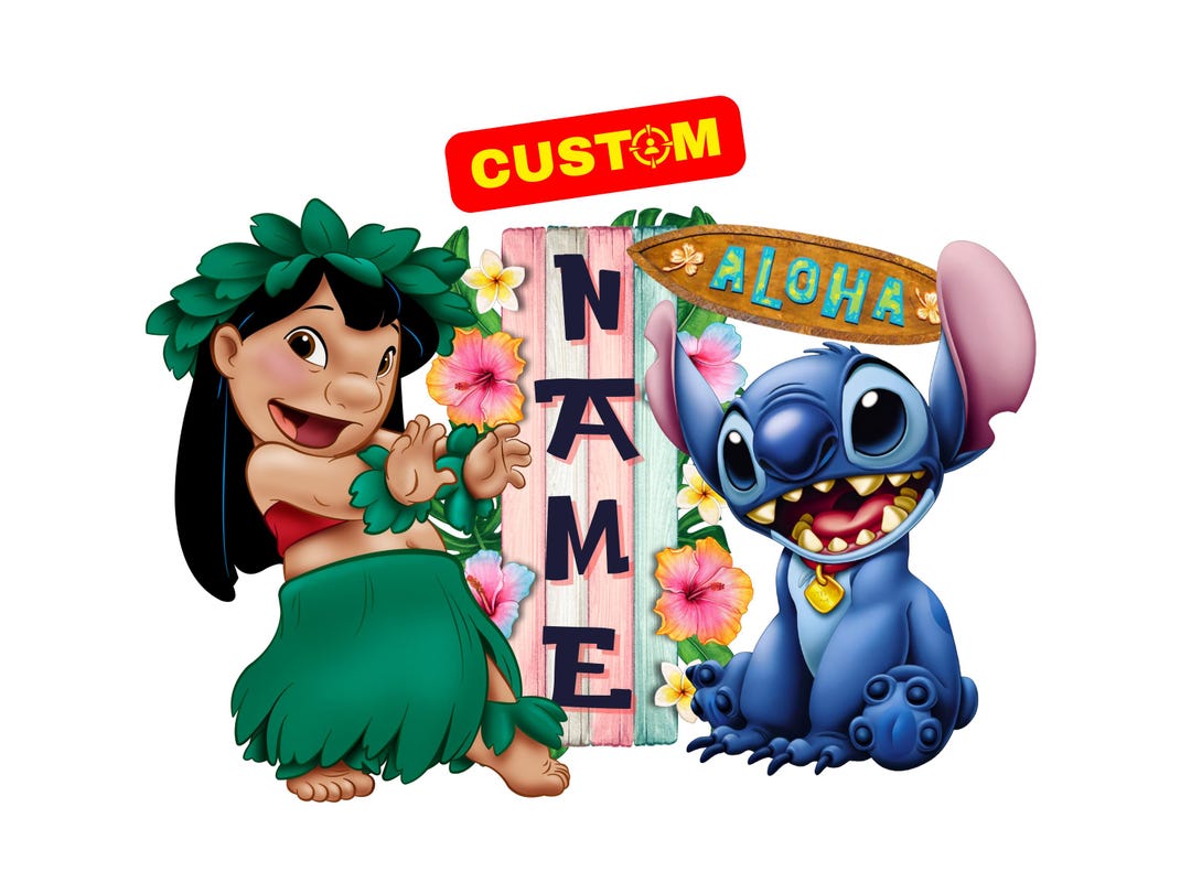 Personalized Lilo and Stitch Custom PNG Clipart, Birthday Lilo and ...