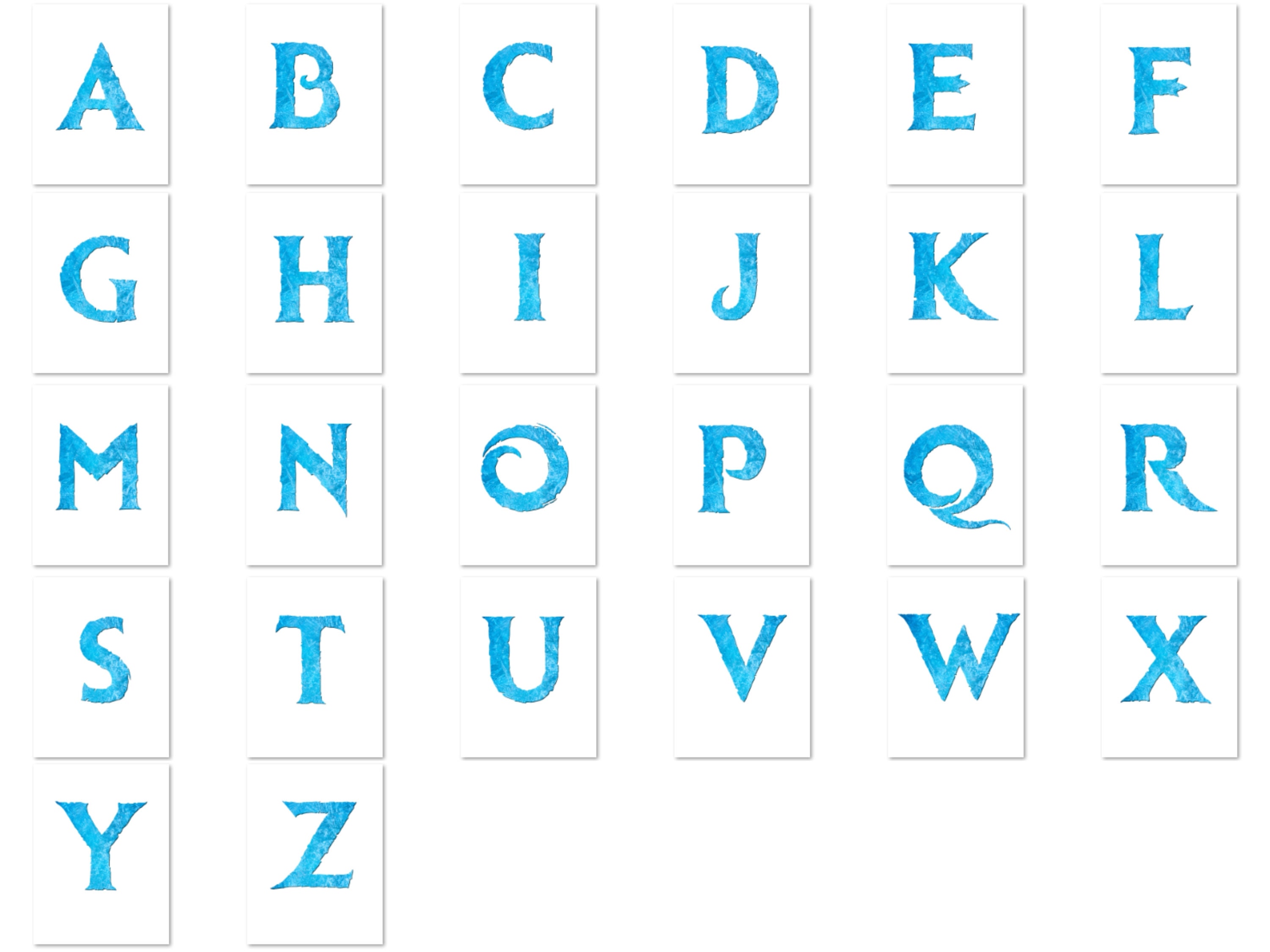 Frozen Alphabet PNG Svg Cliparts Bundle, Frozen Sublimation Cliaprts ...