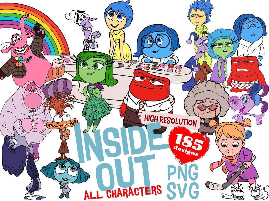 Inside Out SVG Png Cliparts Bundle, Inside Out SVG Cartoon Sublimation ...