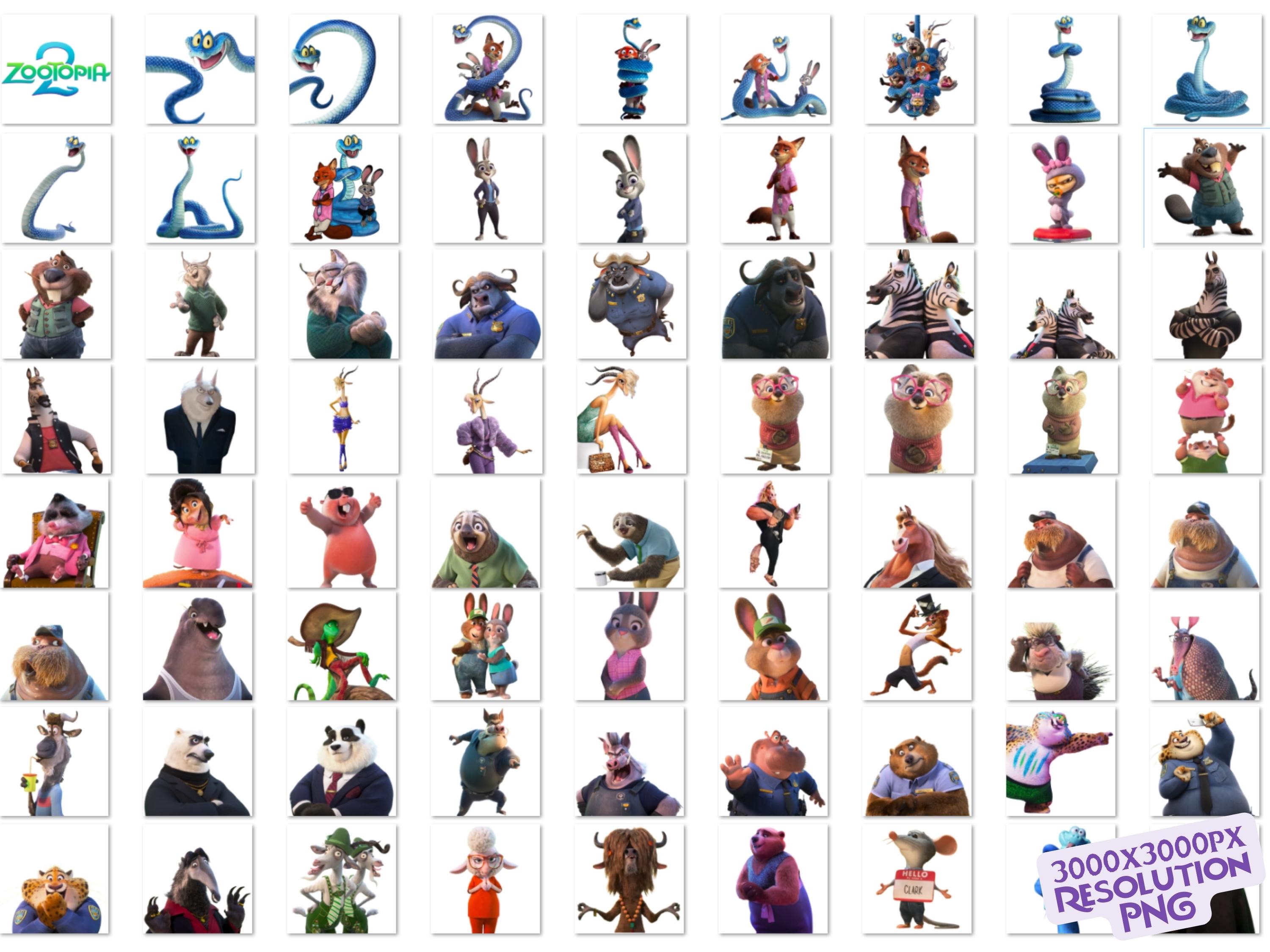 Zootopia PNG Cliparts Bundle, Zootopia PNG Cartoon Sublimation Cliparts ...