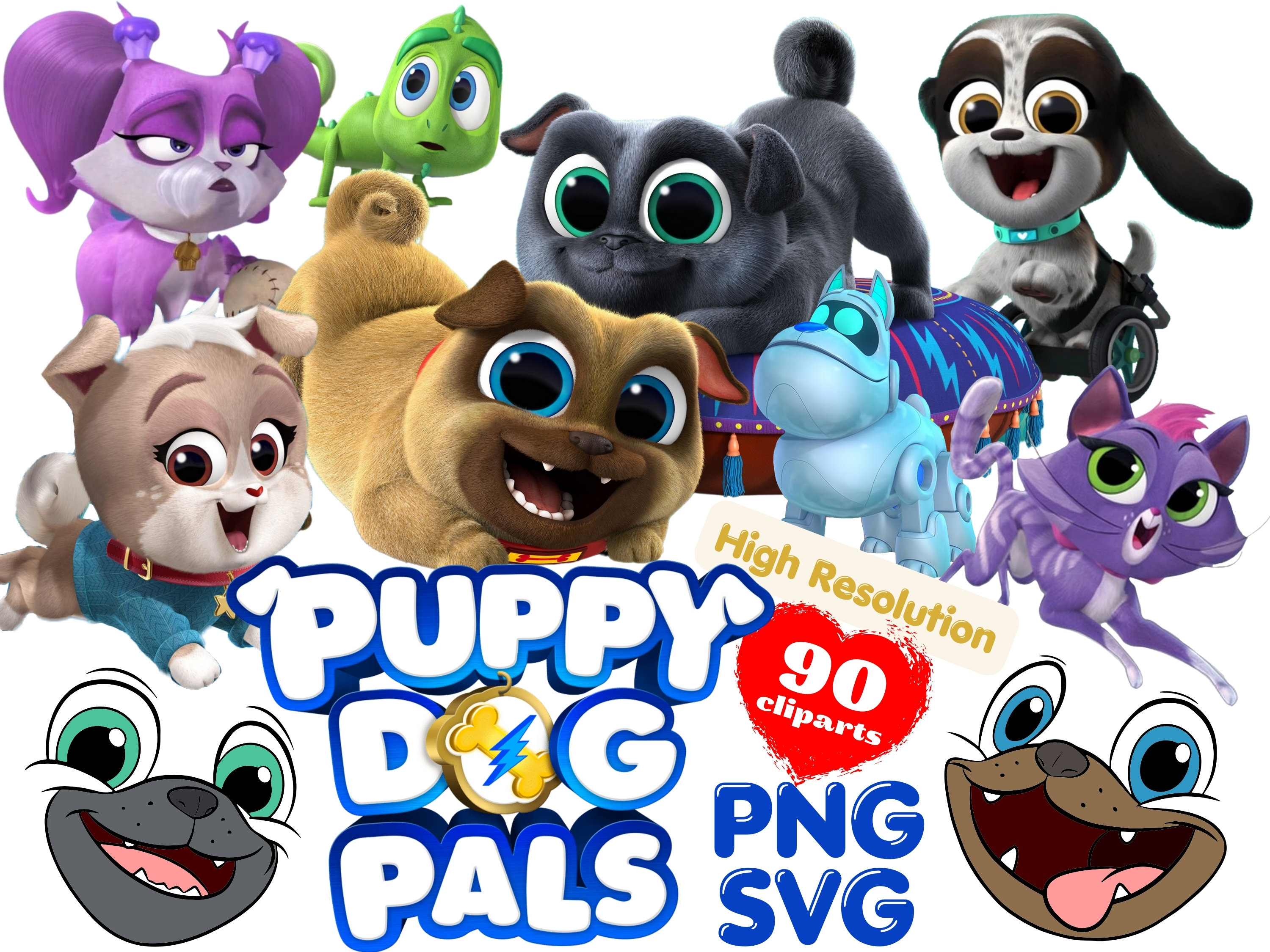 Puppy Dog Pals PNG and SVG Cliparts Bundle, Puppy Dog Pals Png Svg ...