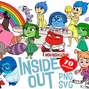 Inside Out SVG Png Cliparts Bundle, Inside Out SVG Cartoon Sublimation ...
