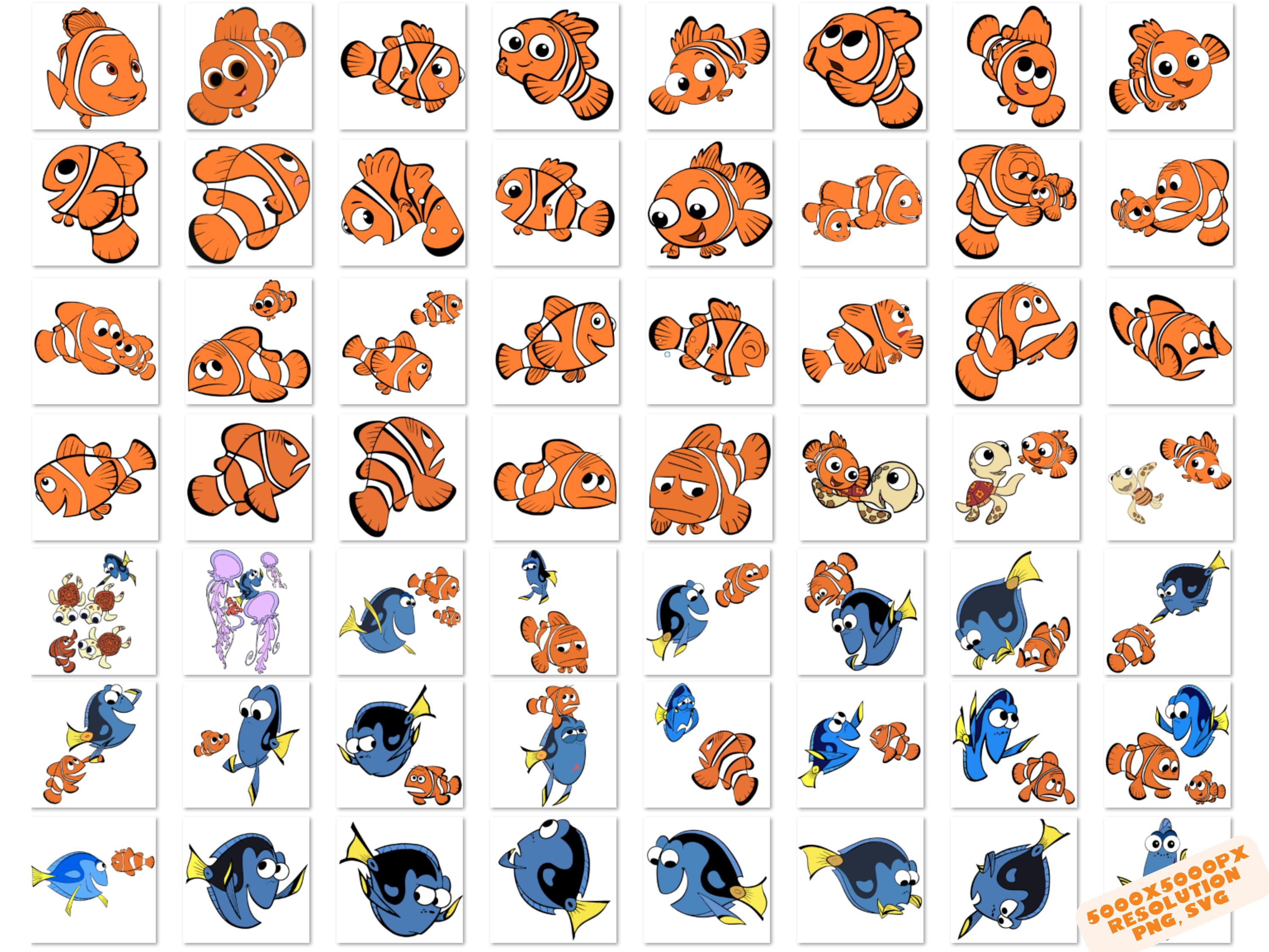 Finding Nemo SVG Cliparts Bundle, Finding Nemo Sublimation Bundle ...