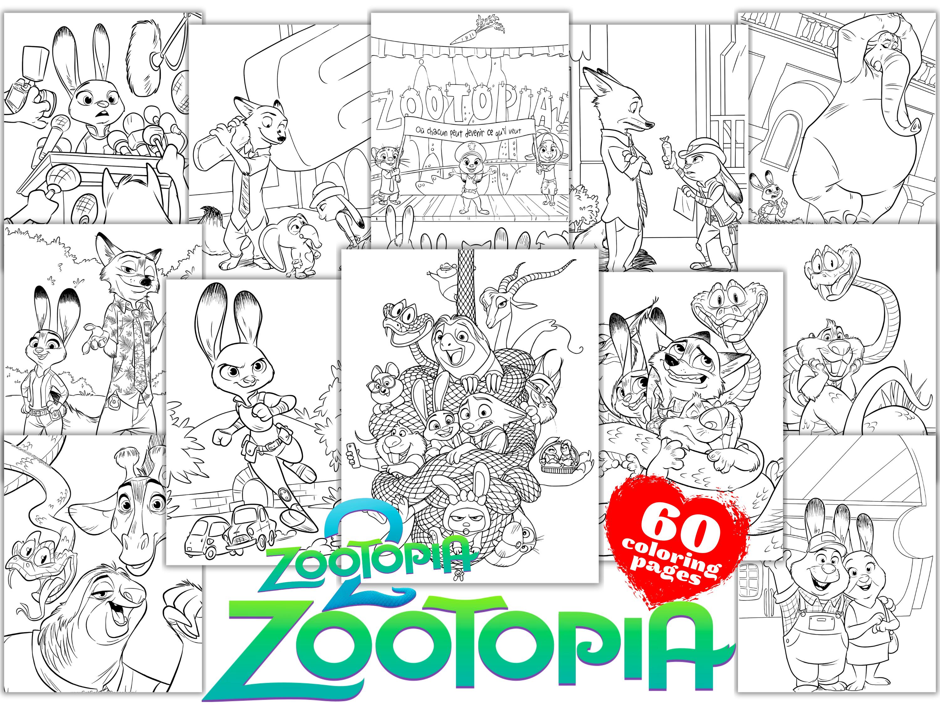 Zootopia Coloring Book, Zootopia Coloring Pages for Kids Activities ...