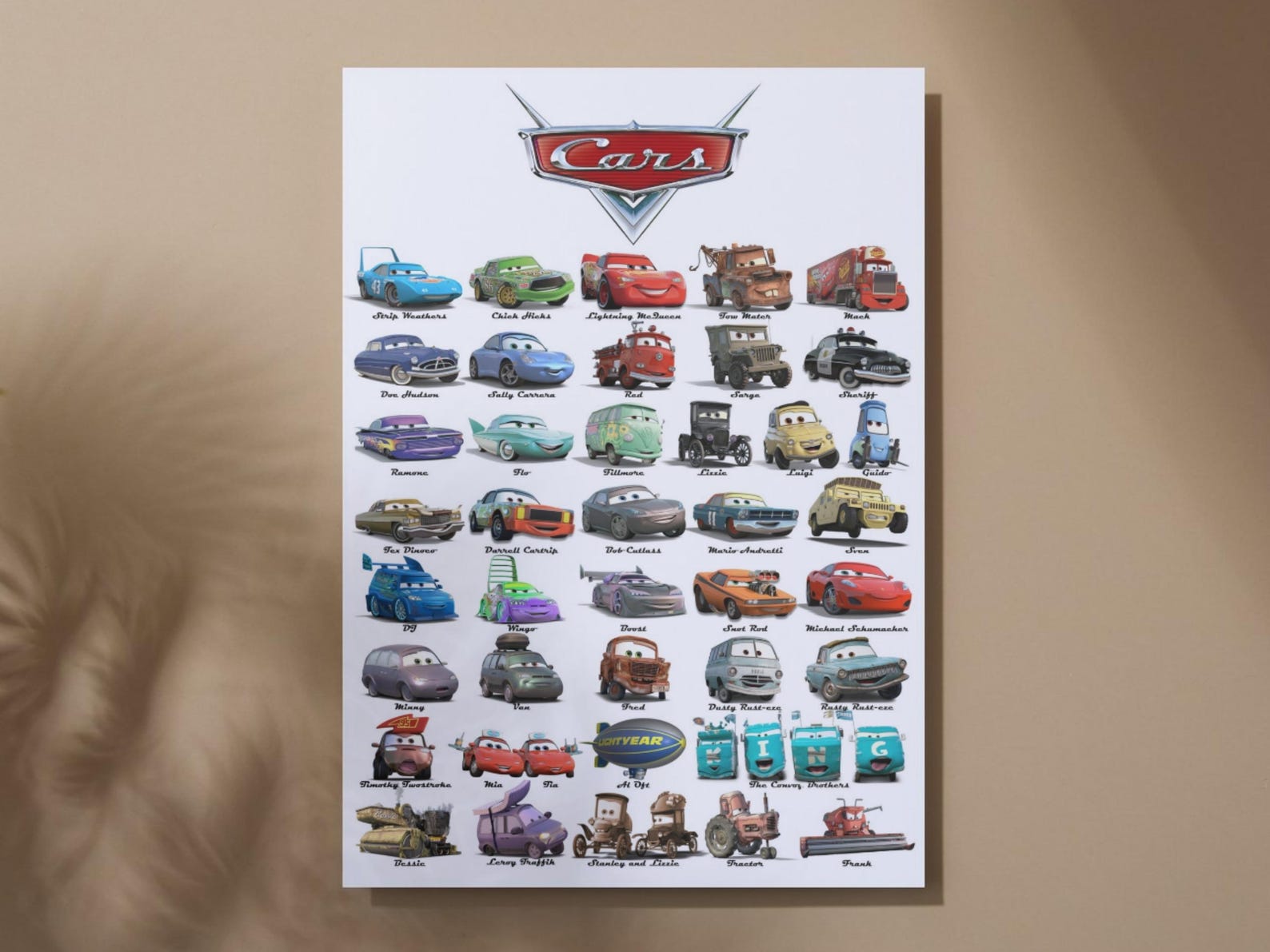 Cars 1 Poster, Cars JPG Digital Download, Cars Wall Art Kids Room ...