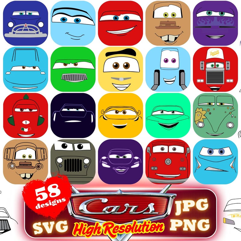 Lightning Mcqueen Face Digital File - Etsy UK