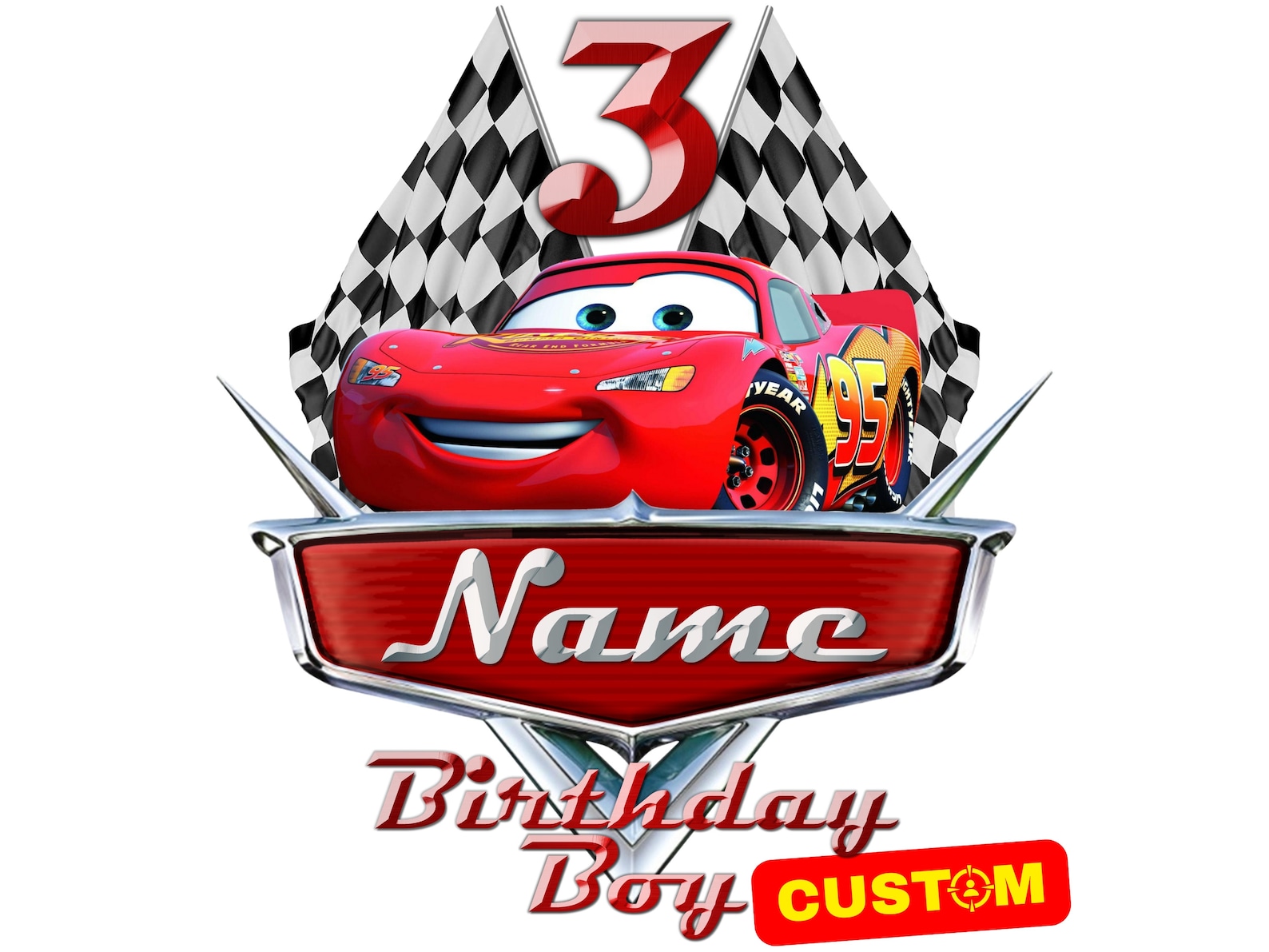 Personalized Cars Custom PNG Logo, Cars Original Birthday Sublimation ...