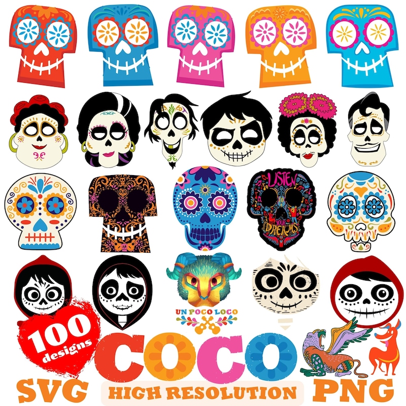 Coco Skull Svg Png - Etsy