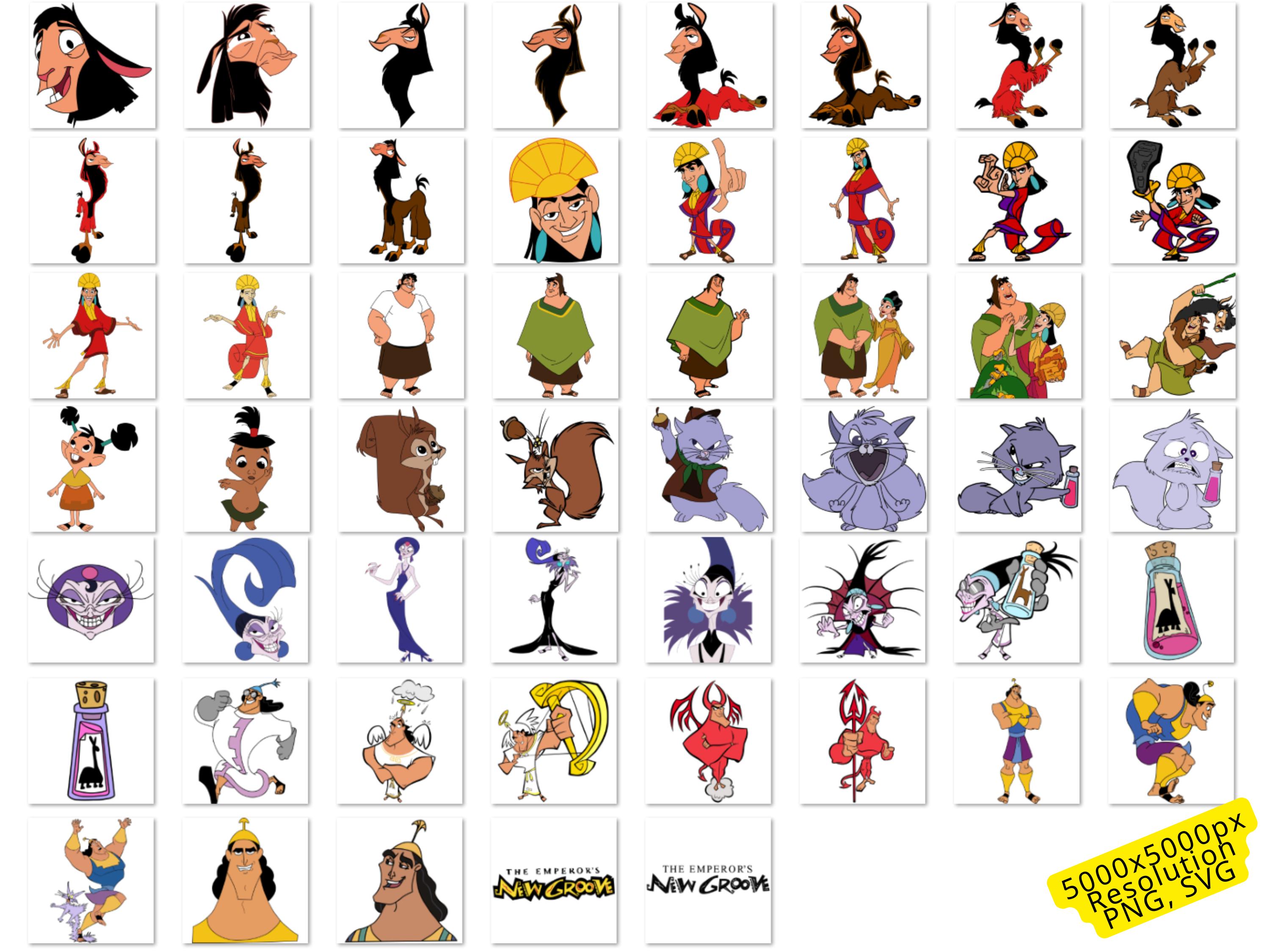 The Emperor's New Groove SVG Cliparts Bundle, the Emperor's New Groove ...