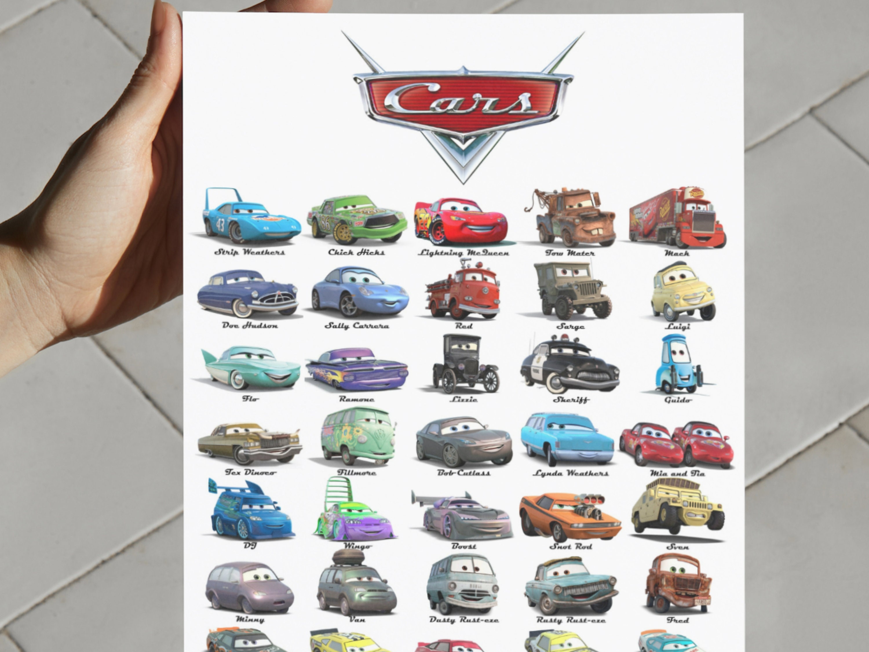 Cars 1 Poster, Cars JPG Digital Download, Cars Wall Art Kids Room ...