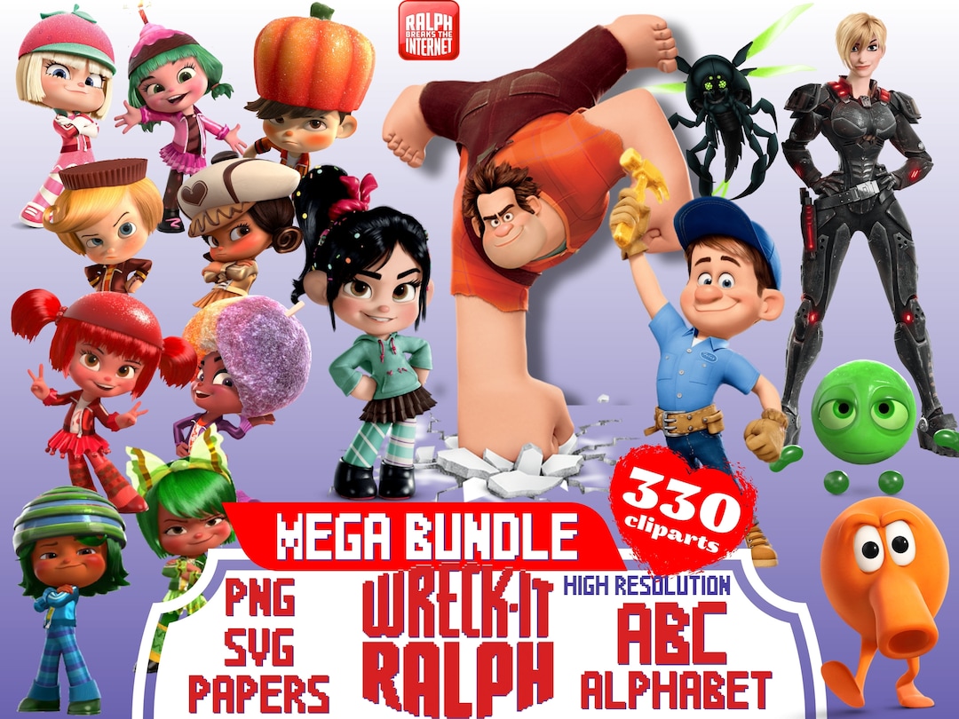 Wreck-it Ralph Cliparts MEGA Bundle, Wreck-it Ralph Sublimation Bundle ...
