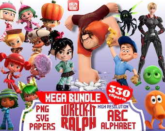 Wreck-it Ralph SVG Cliparts Bundle, Wreck-it Ralph Sublimation PNG ...