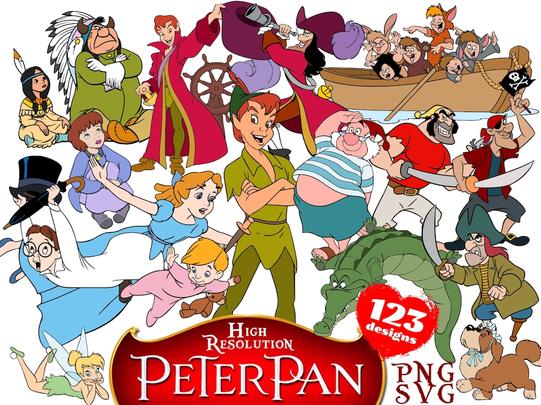 Peter Pan SVG Cliparts Bundle, Peter Pan Sublimation Bundle, Peter Pan ...