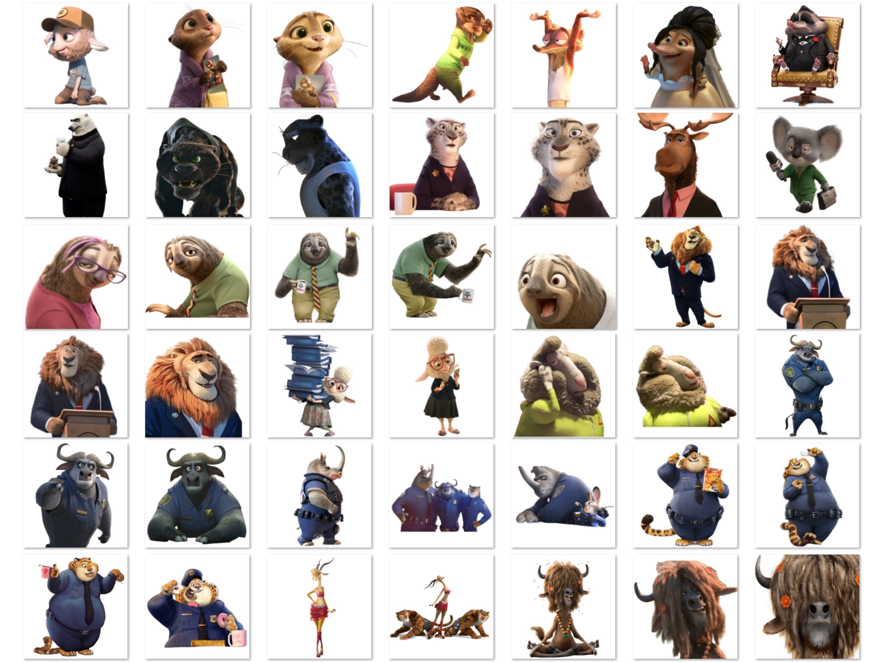 Zootopia PNG Cliparts Bundle, Zootopia PNG Cartoon Sublimation Cliparts ...