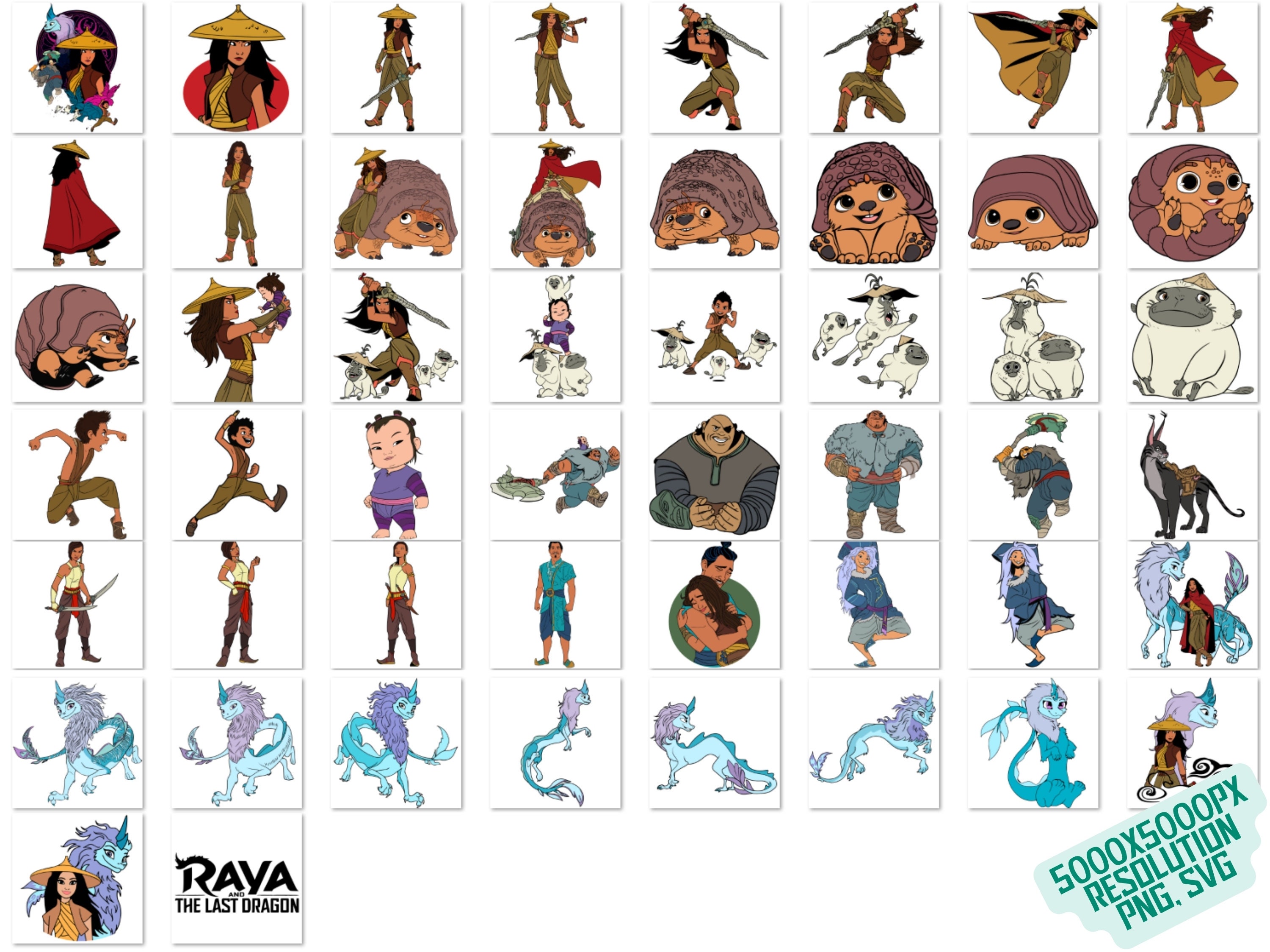 Raya and the Last Dragon SVG/PNG Cliparts Bundle, Raya and the Last ...