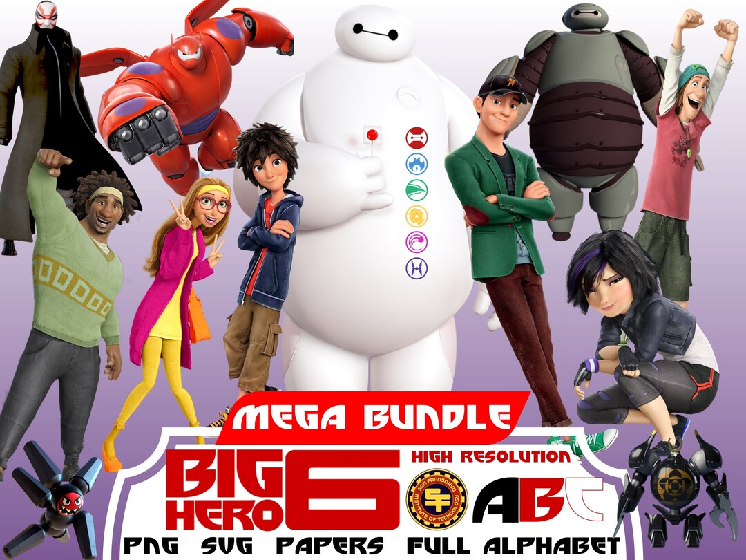Big Hero 6 Cliparts Mega Bundle, Big Hero 6 Sublimation Cliaprts ...