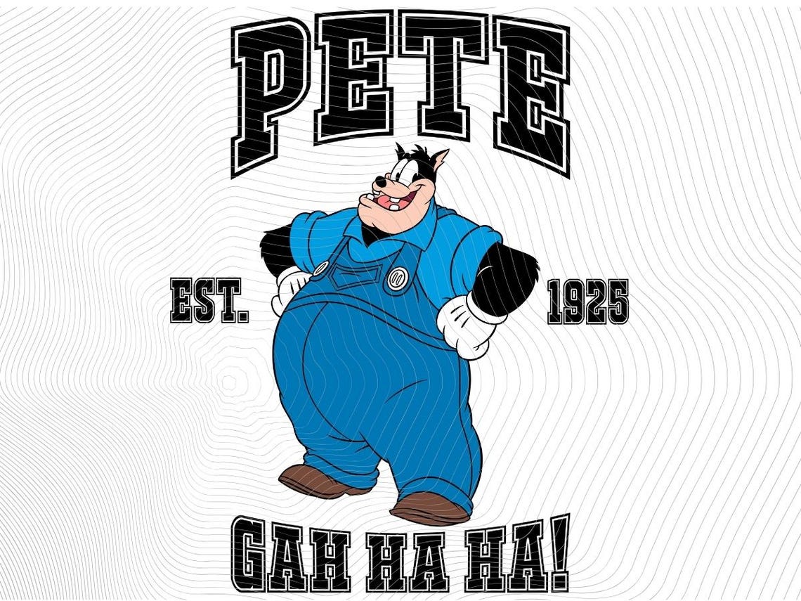 Pete Mickey Villain Sublimation Clipart, Pete Mickey Mouse SVG Cartoon ...