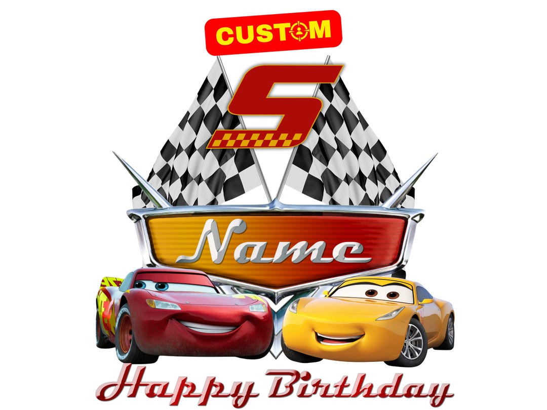 Personalized Cars Custom PNG Logo, Cars Original Birthday Sublimation ...