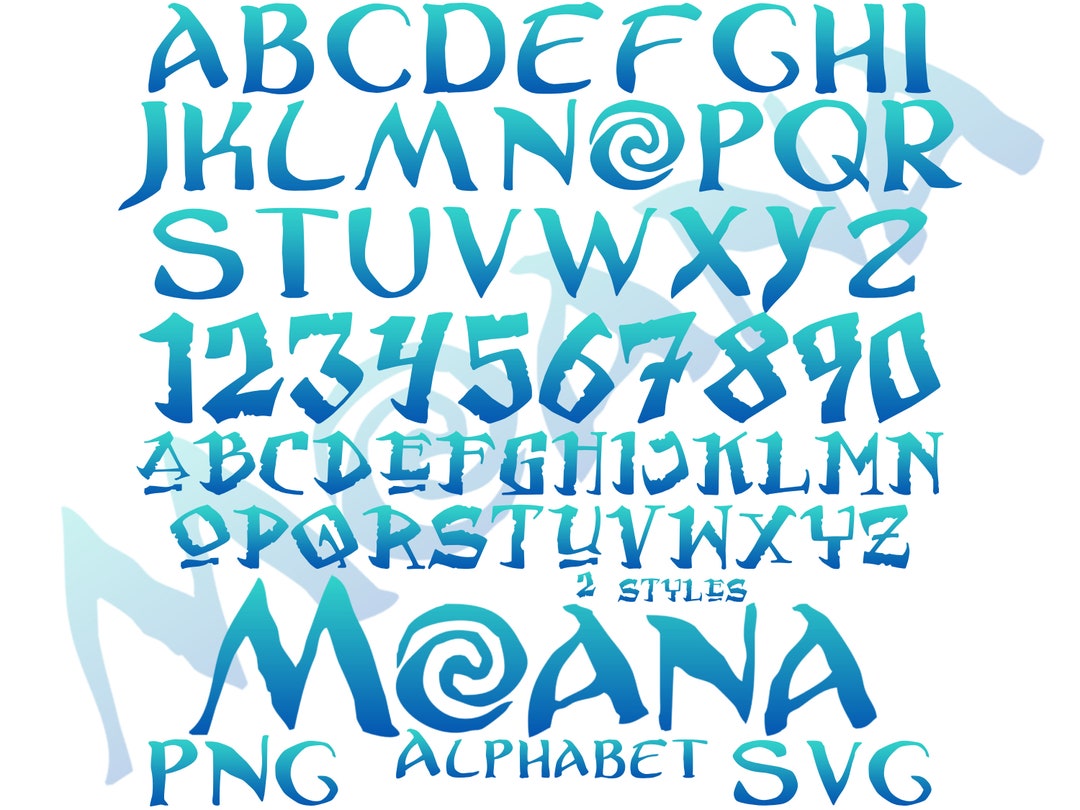 Moana Alphabet Letters Cliparts Bundle, Moana PNG Cartoon Letters ...