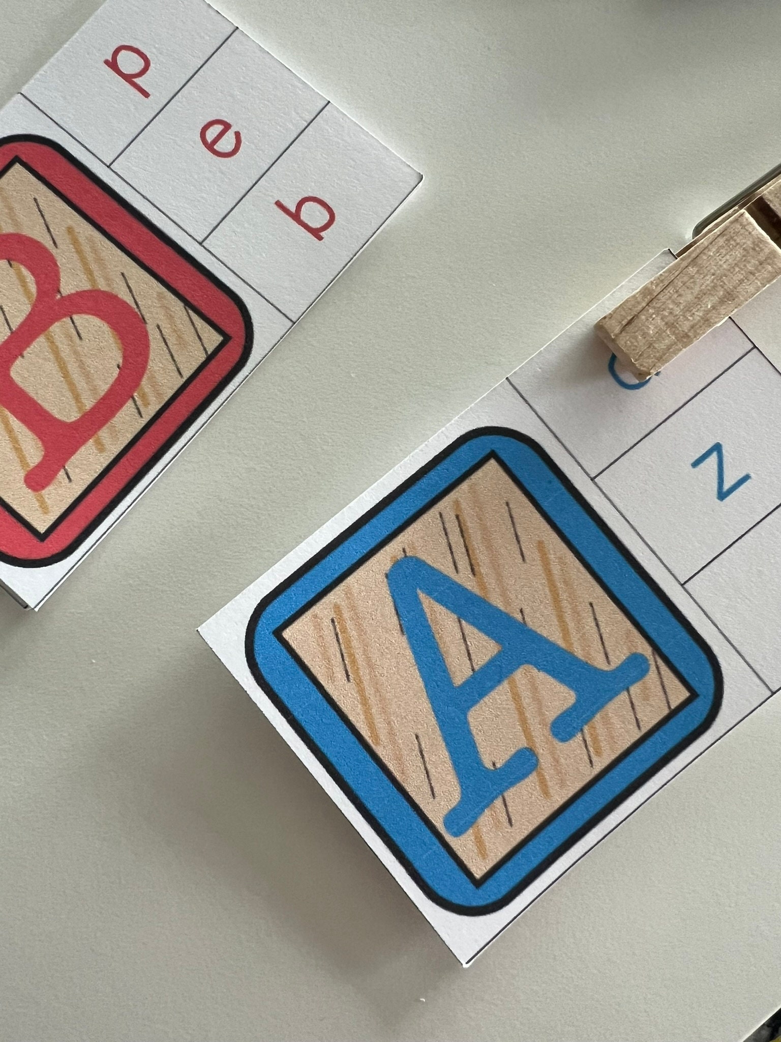Alphabet Clip Cards, Letter Identification Cards, Alphabet Matching ...