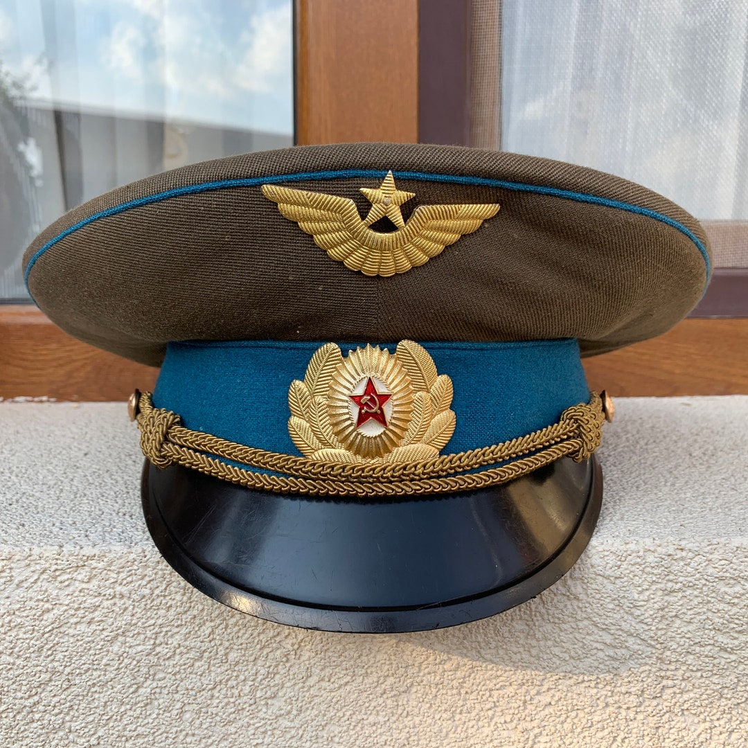Vintage 1970-80s. Soviet AIR FORCE Officer Cap USSR Military Pilot Cap ...