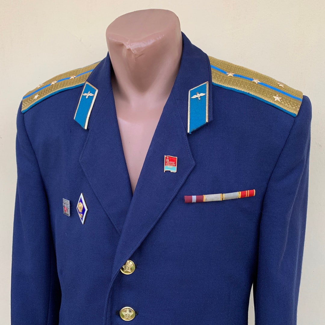 Vintage 1970-80s, Soviet Air Force Army Military Officer Parade Jacket ...