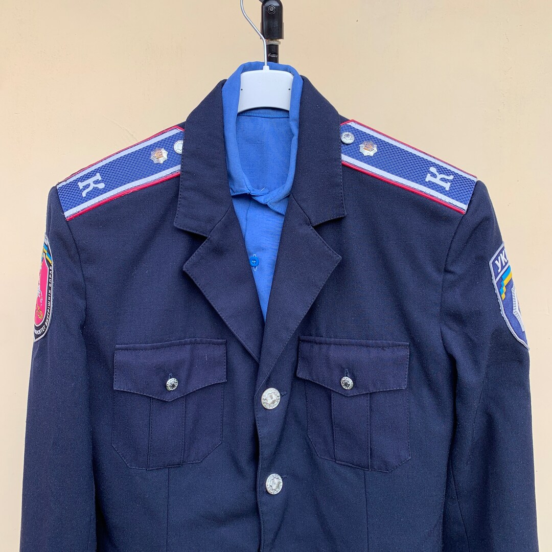 Vintage 2000s, Ukrainian POLICE Jacket and Shirt Set, Uniform Rank of ...