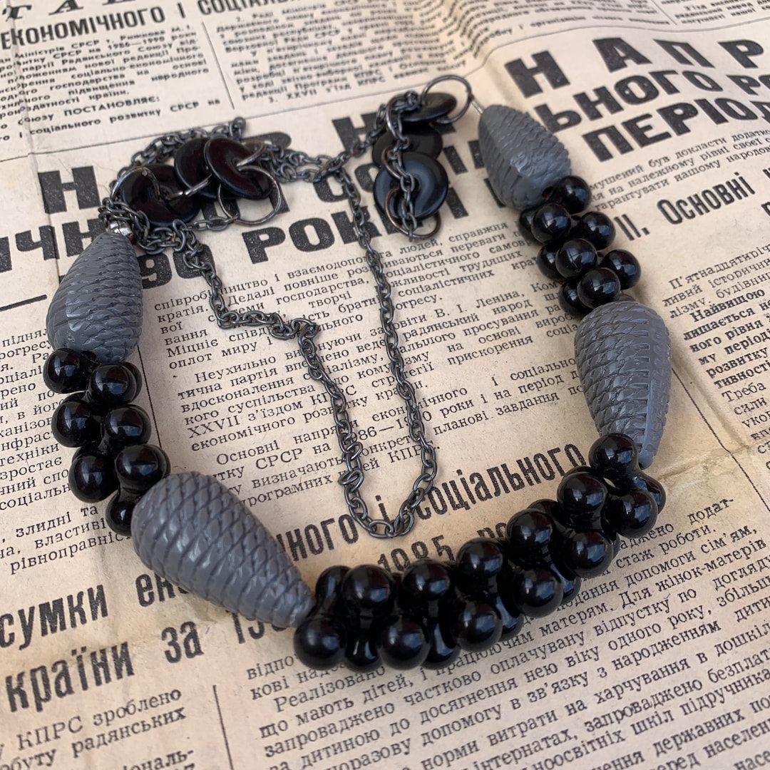 Vintage 1960s Soviet Necklace With Ball and Cone Pendants Retro Soviet ...