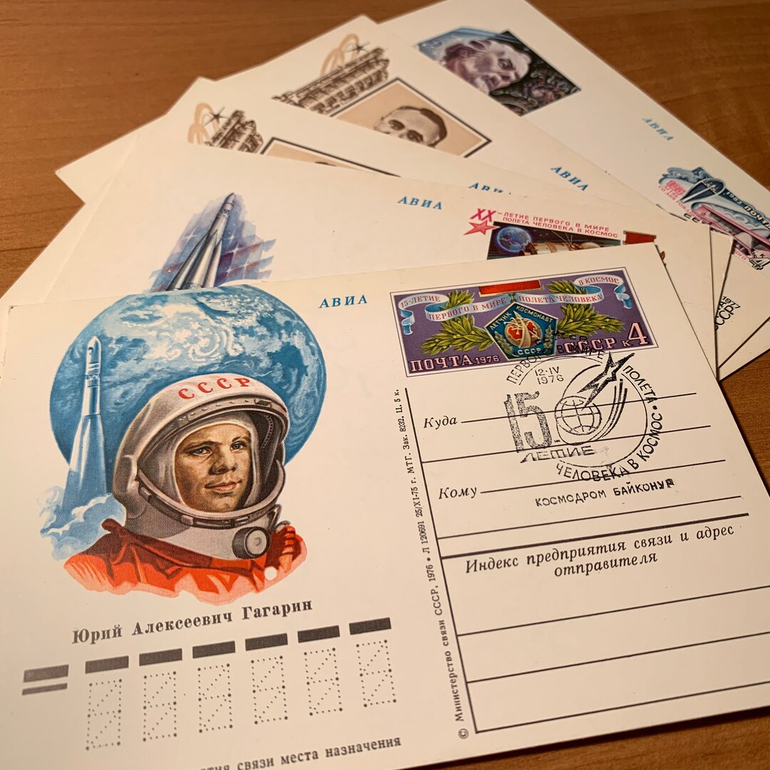 NEW Vintage 1970-80s Soviet Space Postcards. Gagarin, Korolev ...