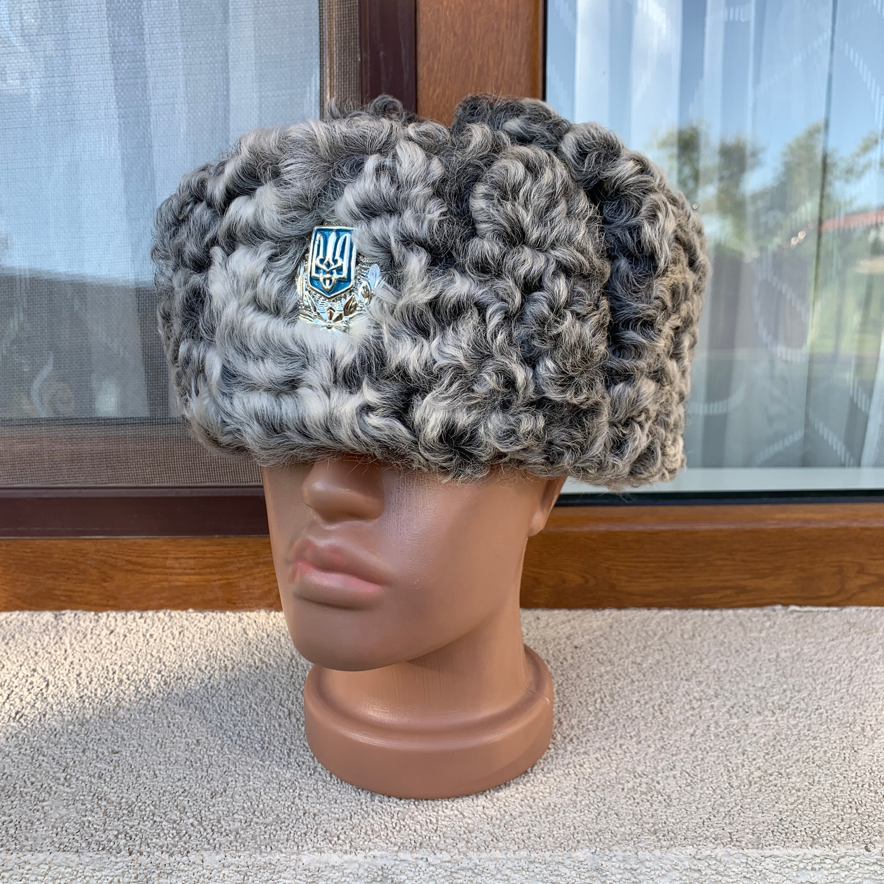 Vintage 2007, USHANKA Ukrainian Army Astrakhan Winter Hat With Cockade ...