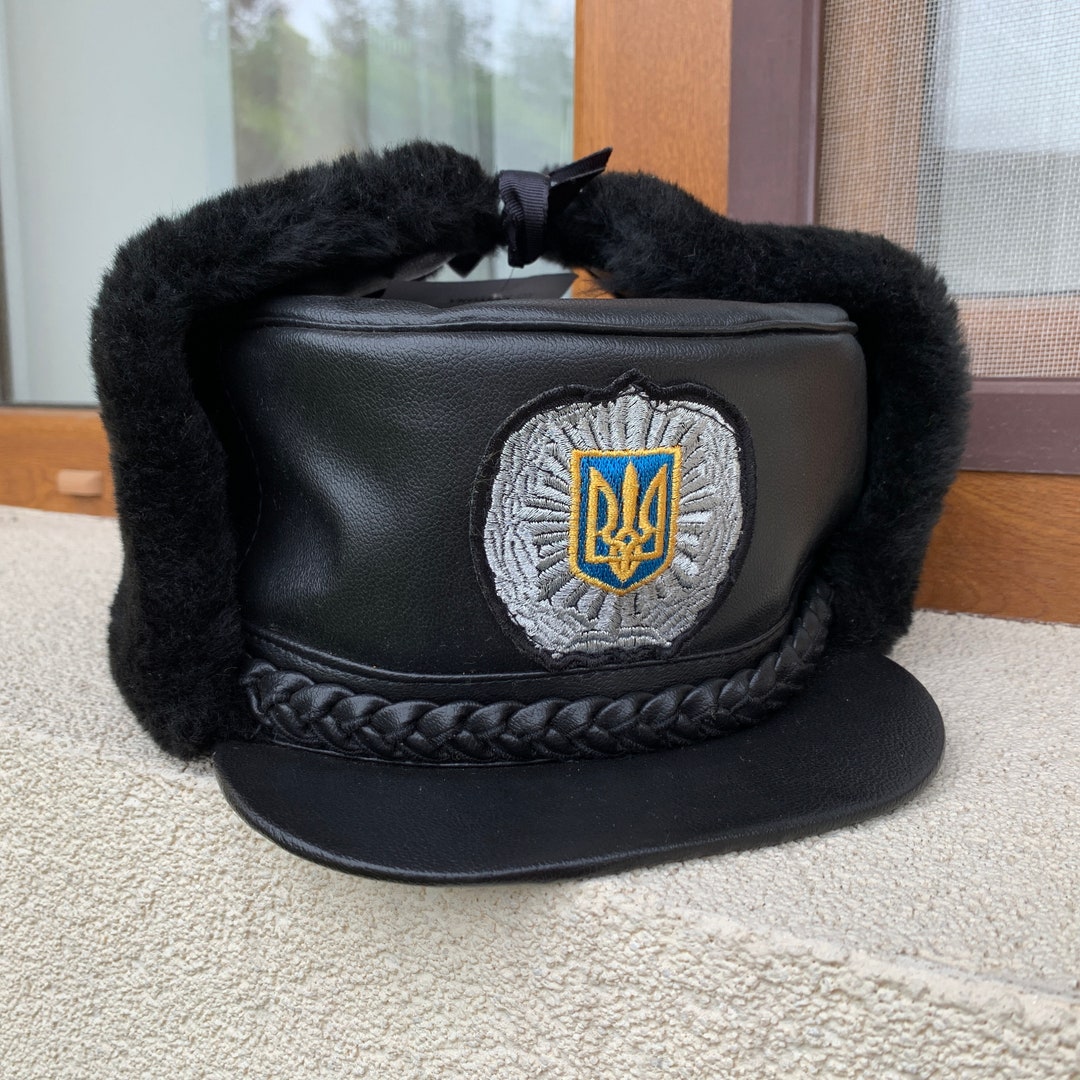 NEW USHANKA Cap of the Ukrainian Traffic Police, 58 Size Ukrainian ...