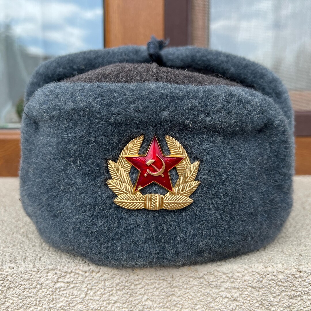 Vintage 1990, Soviet Ushanka Hat 1980s | Russian Military Winter Fur ...