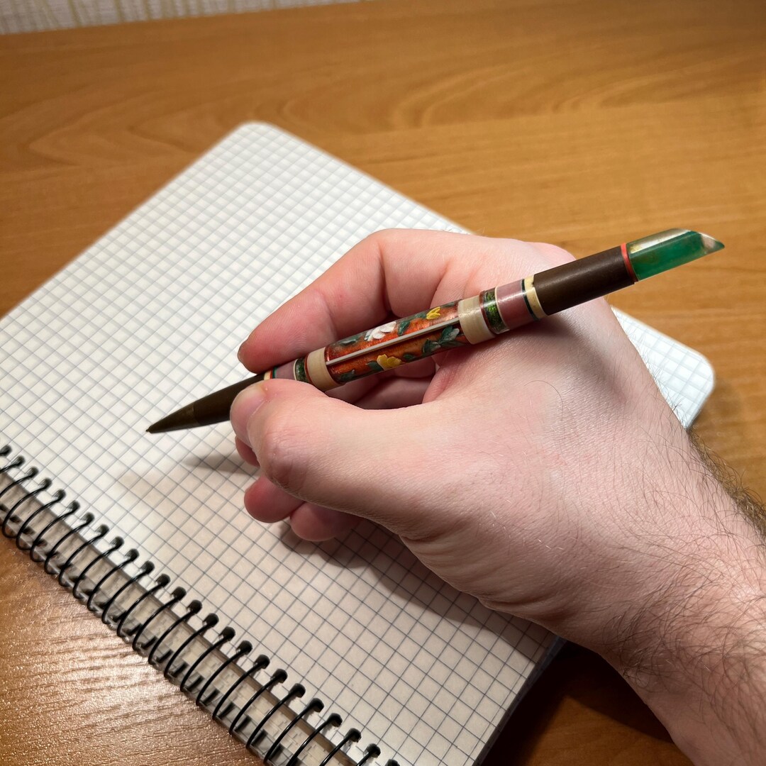 Rare Vintage Soviet Pen for Writing USSR Prison Work ITK Flower ...