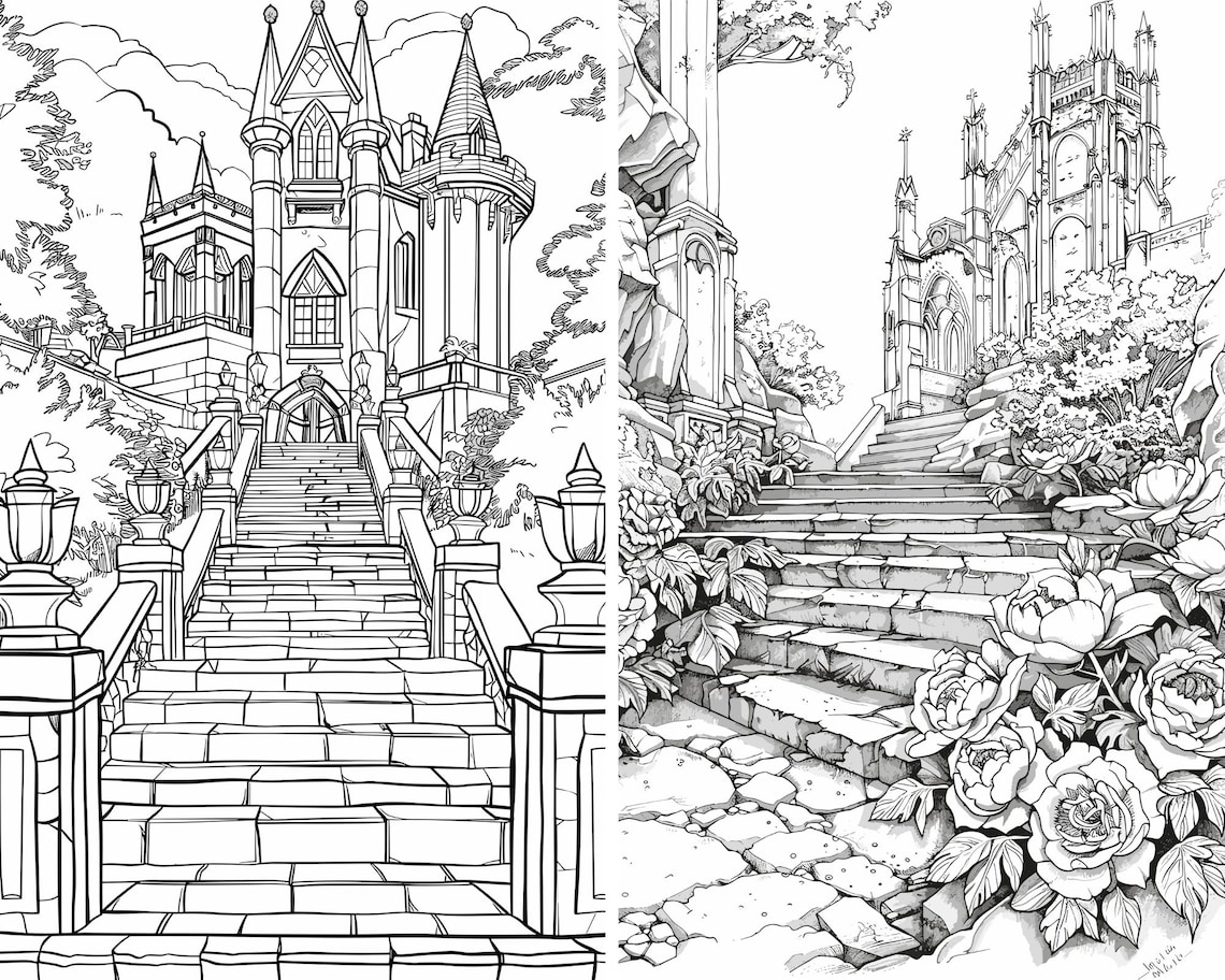 Gothic Coloring Pages for Adults Gothic Art Gothic Church Gothic ...