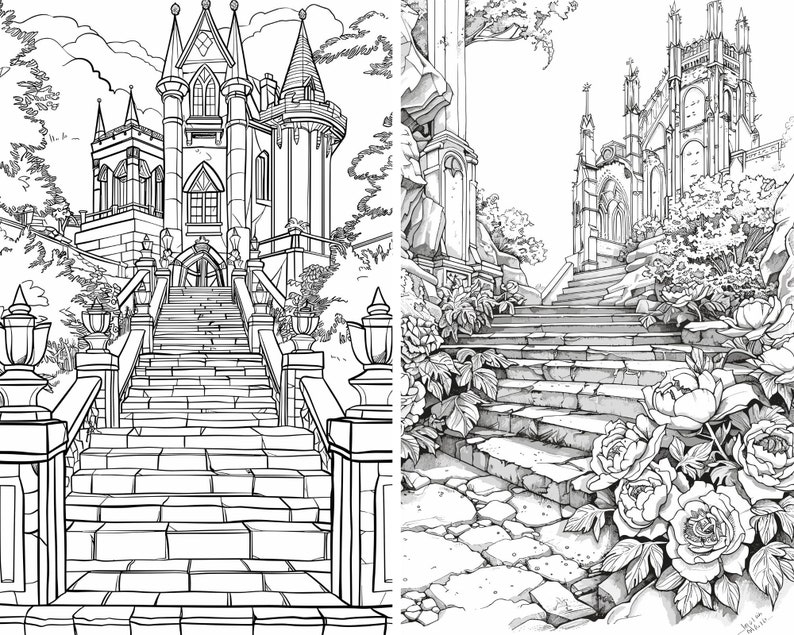 Gothic Coloring Pages for Adults | Gothic Art | Gothic Church | Gothic ...