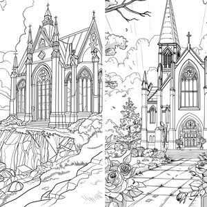 Gothic Coloring Pages for Adults | Gothic Art | Gothic Church | Gothic ...