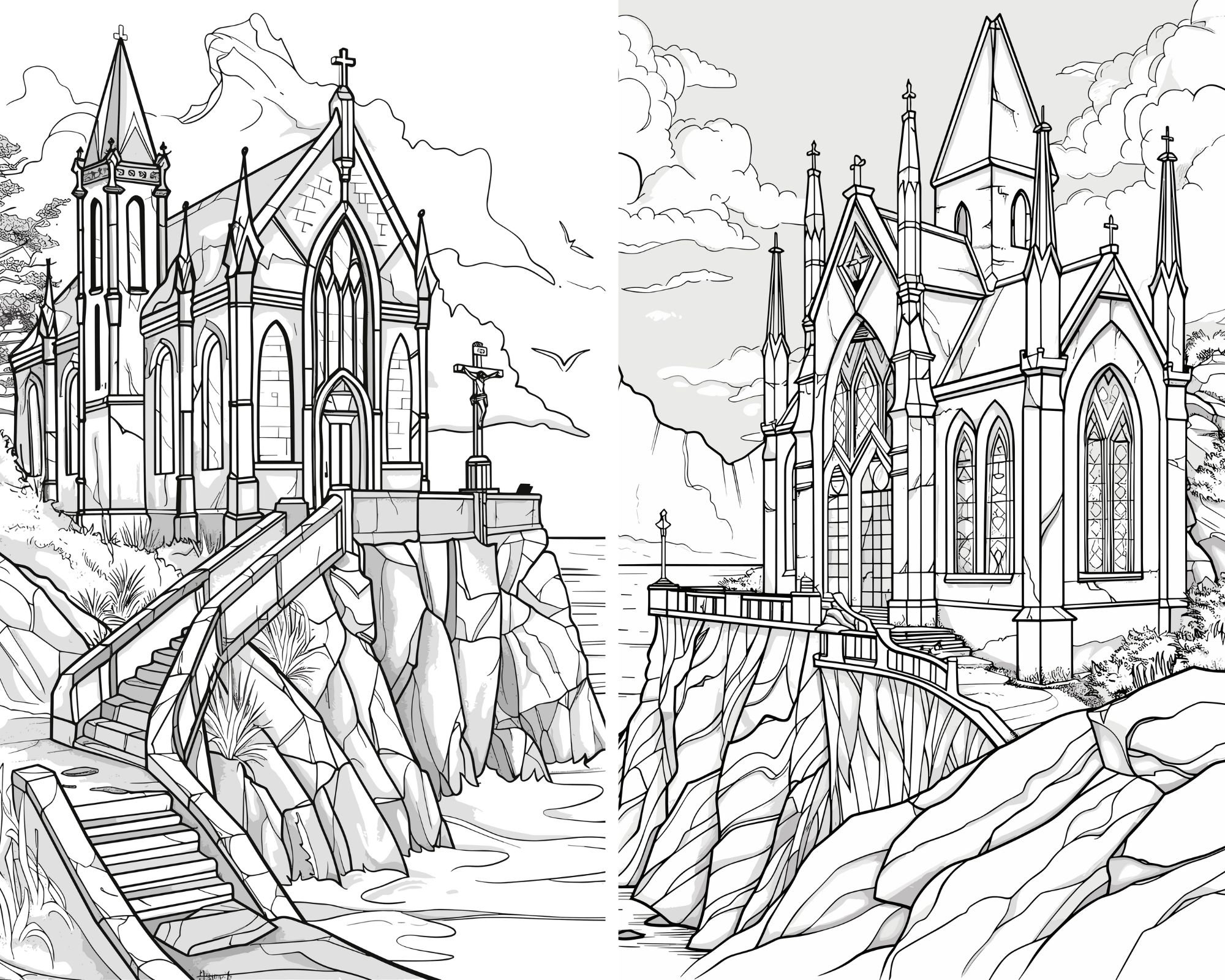 Gothic Coloring Pages for Adults | Gothic Art | Gothic Church | Gothic ...