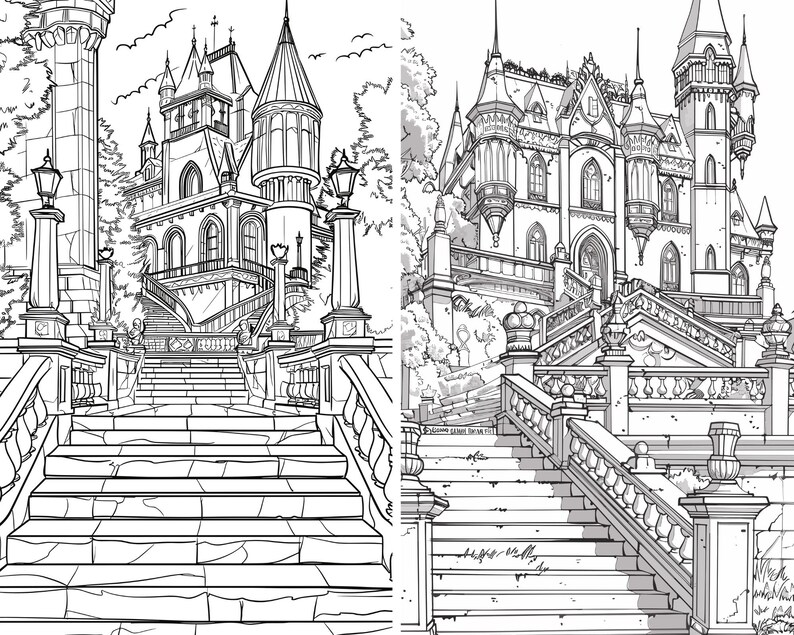 Gothic Coloring Pages for Adults | Gothic Art | Gothic Church | Gothic ...