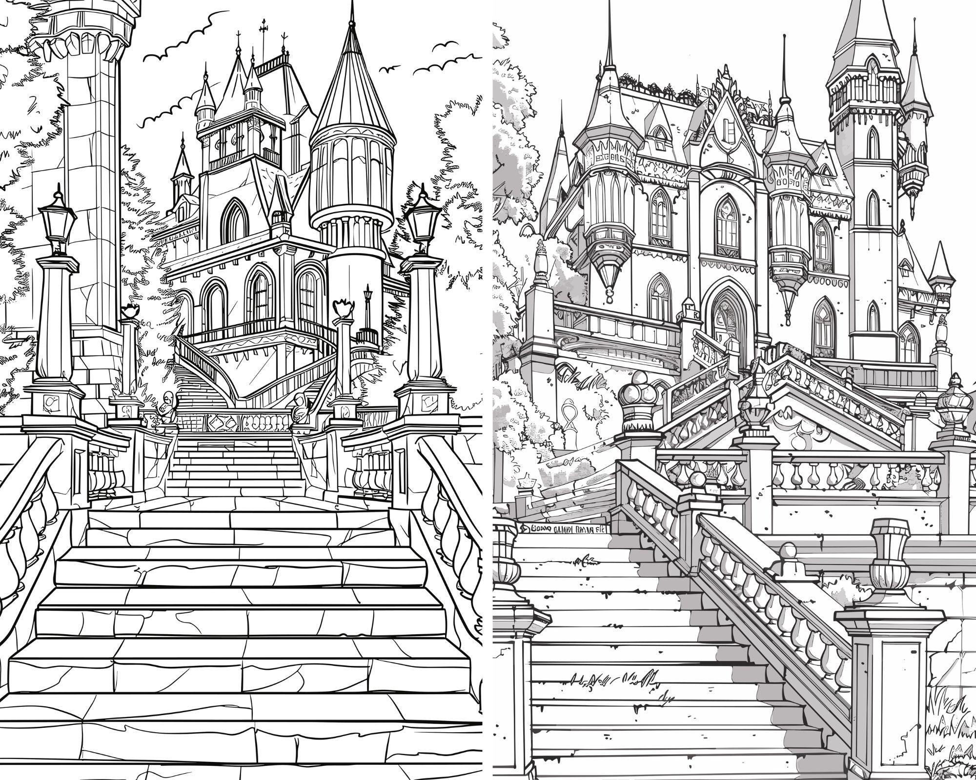 Gothic Coloring Pages for Adults | Gothic Art | Gothic Church | Gothic ...