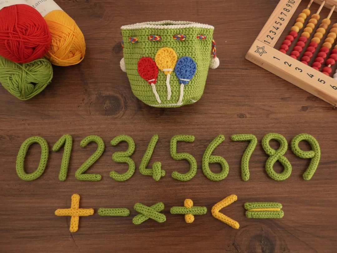 Crochet Math Kit With Pouch - Fun Educational Tool - Unique Handmade ...