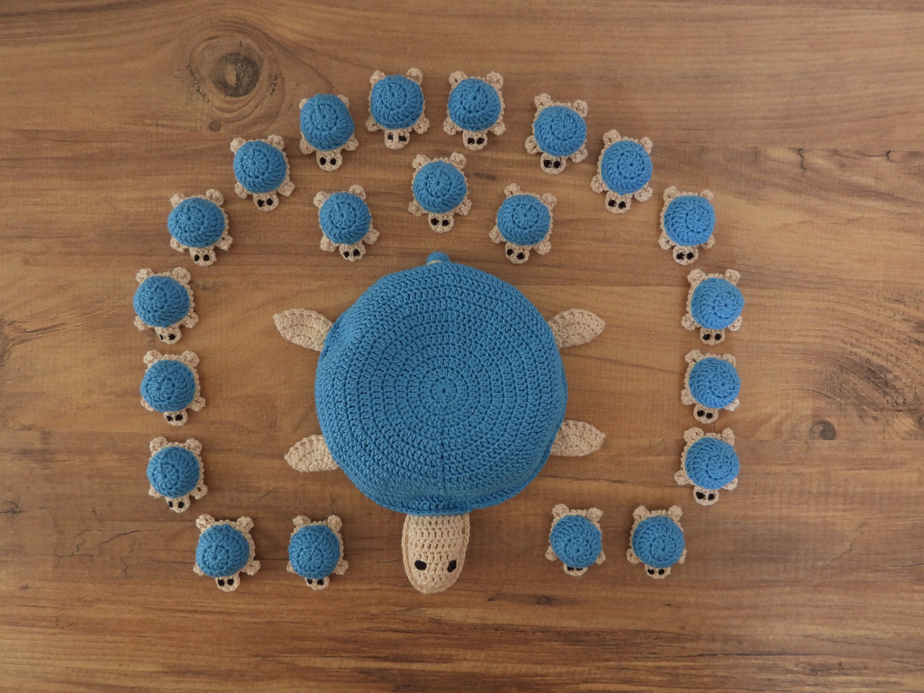 Crochet Turtle Memory Game Educational Tool Mother Turtle & 21 Babies ...
