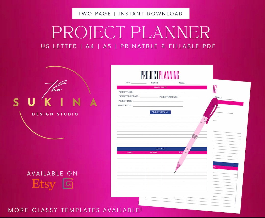 PROJECT PLANNING Printable | 2 Page Document | Work Project| Project ...